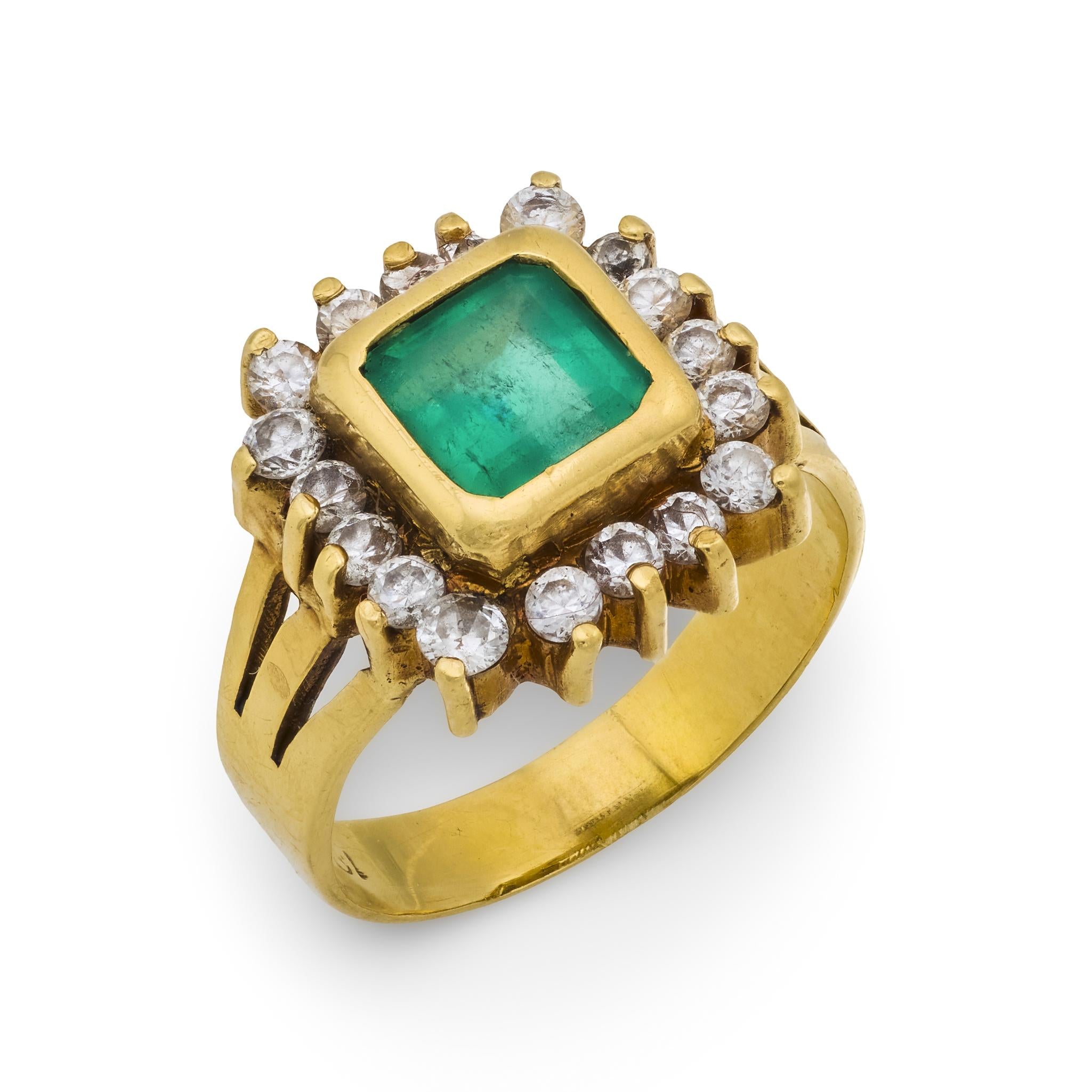 Vintage emerald diamond 18k yellow gold ring - GFH – Jack Weir & Sons
