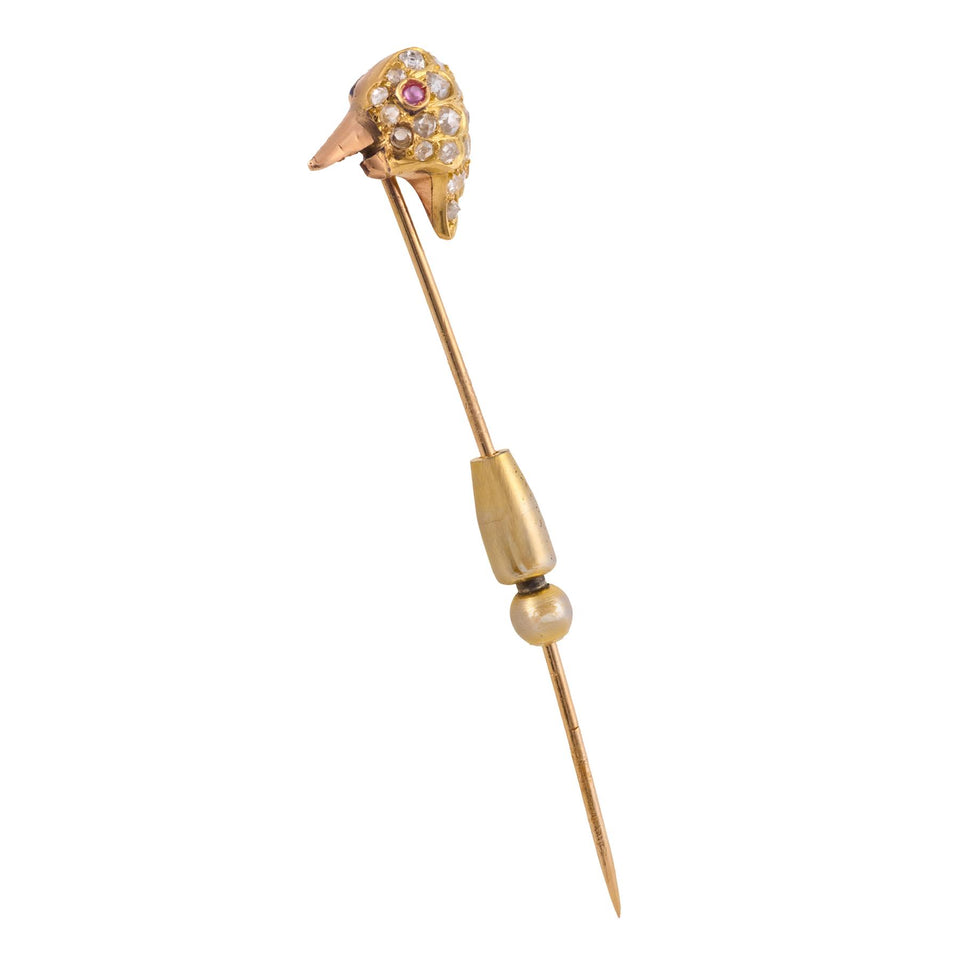 Victorian diamond 18k gold bird head stick pin – Jack Weir & Sons