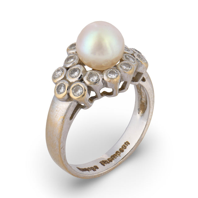 Vintage pearl diamond 18k yellow gold ring – Jack Weir & Sons